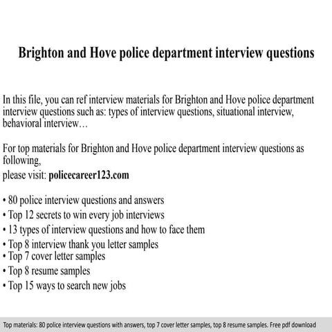 City of london police department interview questions | PPTX