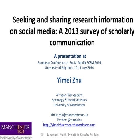 Seeking and sharing research information on social media: a ...