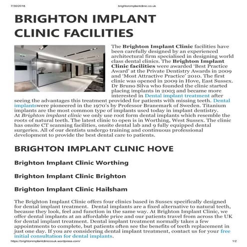 Brighton implant clinic facilities | PDF