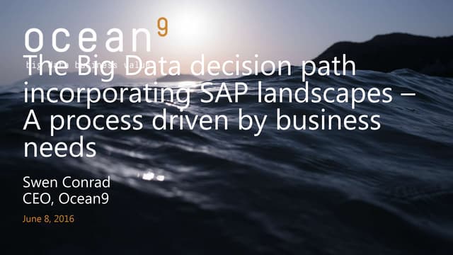 Hadoop Spark And Big Data Summit Presentation With Sap Hana Vora And A