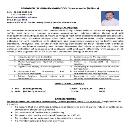 Brig khalid cv | DOC