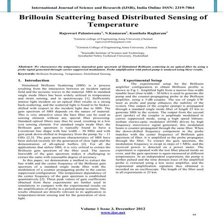 Brillouin scattering based distributed sensing of temperature | PDF