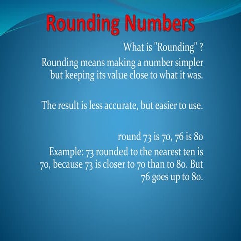Rounding Decimal Numbers | PPTX
