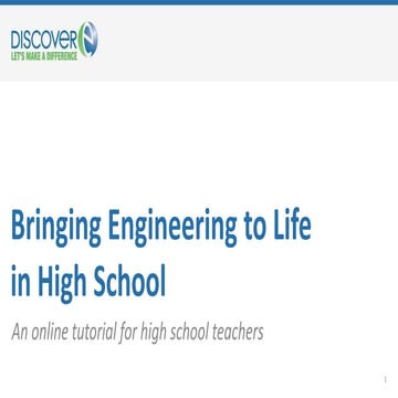Bring Engineering to Life in High School | PPTX