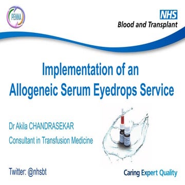 NHS Blood and Transplant- Implementation of a service for the provision ...
