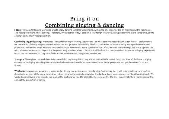 Vocal technique singing workshop | PDF