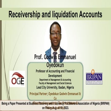 Receivership and liquidation Accounts Prof. Oyedokun.pptx