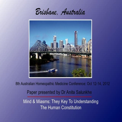 Brisbane, Australia: 8th AHMC Conference | PPT