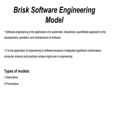 Brisk software engineering model | PPT