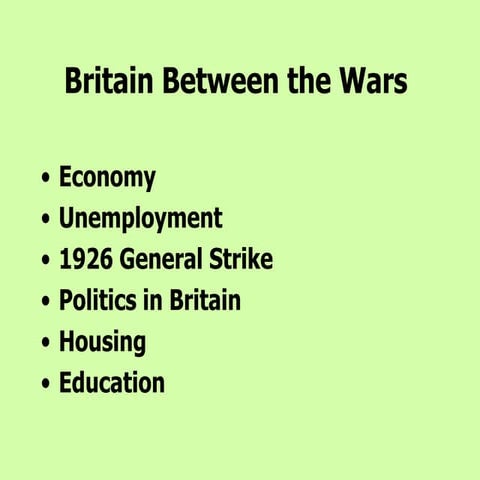 Britain between the wars | PPT