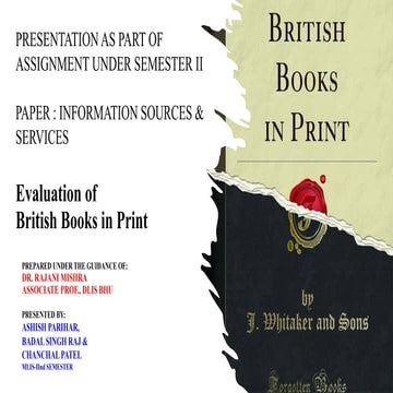 Evaluation of British Books In Print BBIP | PPTX