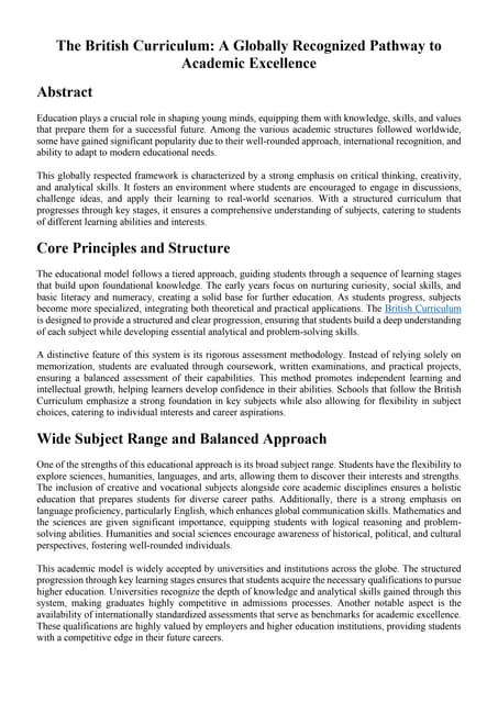 Unlocking Academic Excellence with the IB Curriculum | PDF