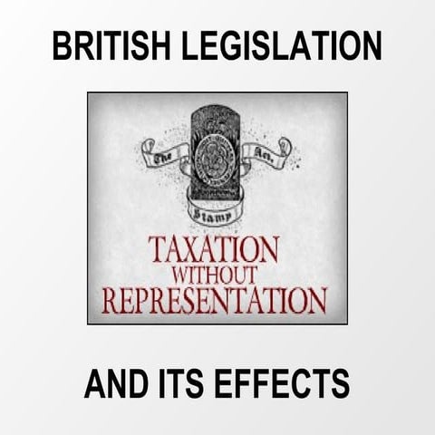 British legislation- No Taxation Without Representation | PPT