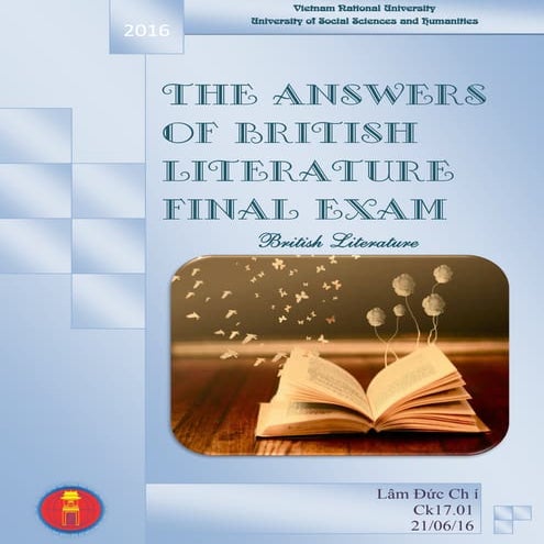 The answers of British literature final exam | PDF