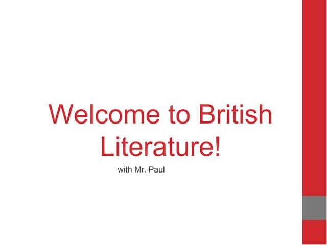 British literature timeline doplněné | PPT