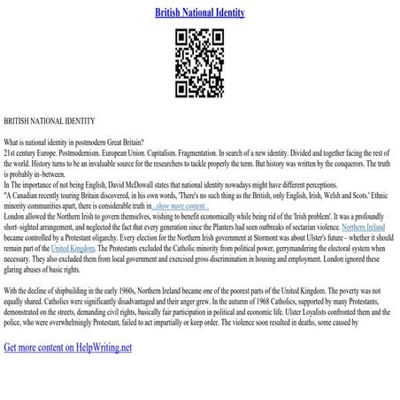 British National Identity | PDF