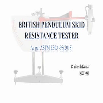 British pendulum skid resistance tester | PPTX