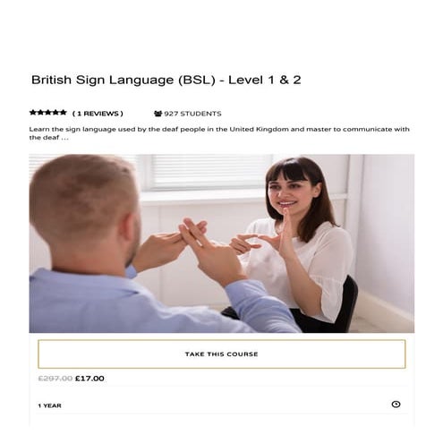 British Sign Language (BSL) – Level 1 & 2 | PDF