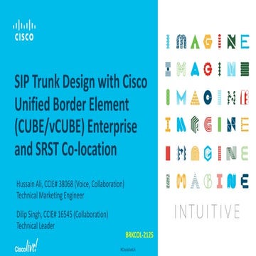 sip trunking design with cube cisco unified border element | PDF