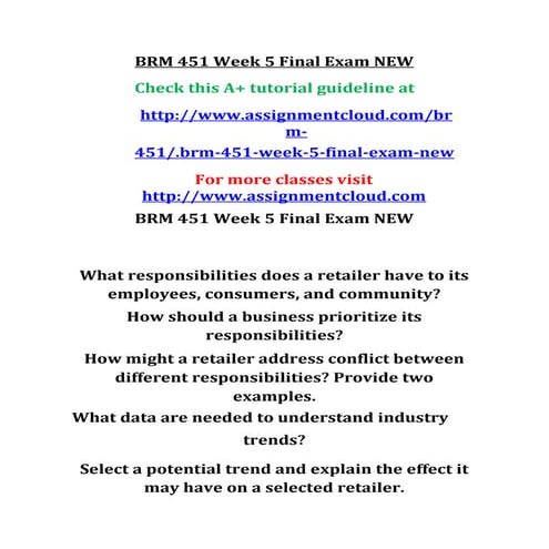 Brm 451-week-5-final-exam-new | PDF