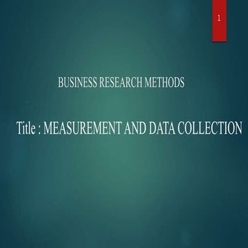measurement scaling and data collection BBA | PPTX
