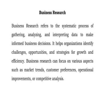 Business Research, Importance of Business Research, Objectives of ...