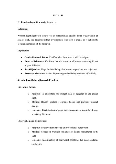 The Research Problem and objectives | PPTX | Education