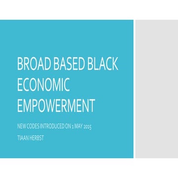 Broad based black economic empowerment | PPTX