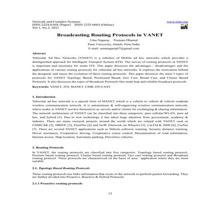 Broadcasting Routing Protocols In Vanet Pdf Computer Networking