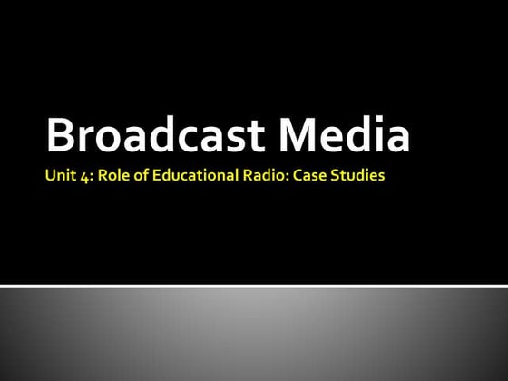 Radio in Education | PPTX
