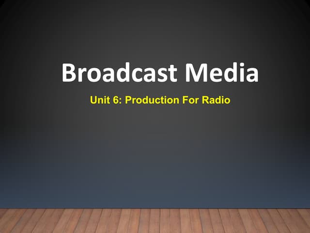 COMM 118 - Writing for a VOSOT (Broadcast Journalism) | PPTX