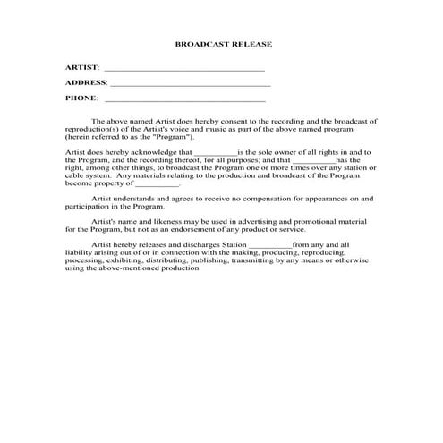 Broadcast release | PDF