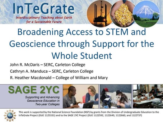 Supporting Diverse STEM Students using the Whole Student Framework | PPT