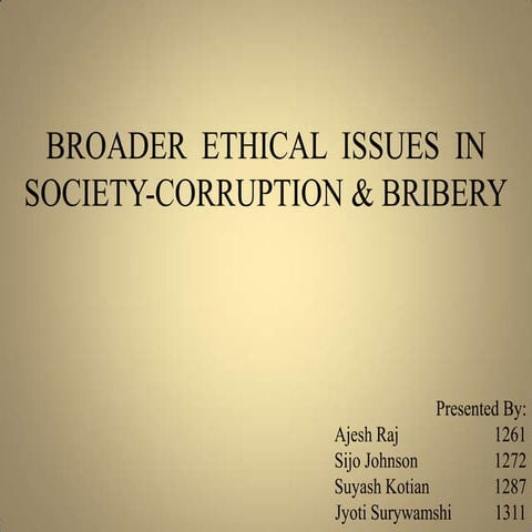 Business Ethics-Corruption & Bribery MMS | PPTX