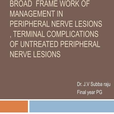 Broad frame work of management in peripheral nerve | PPTX