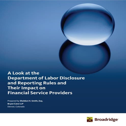 408b2 A Look at the New DoL Disclosure and Reporting Rules | PDF