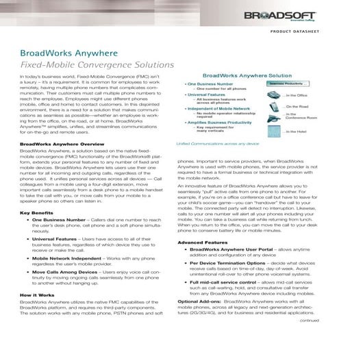 Broad Works Anywhere Datasheet | PDF