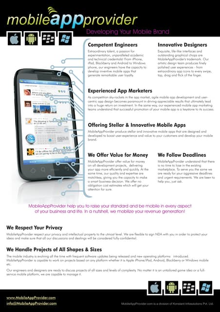 Mobile App Development Brochure | PDF | Web Development | Internet