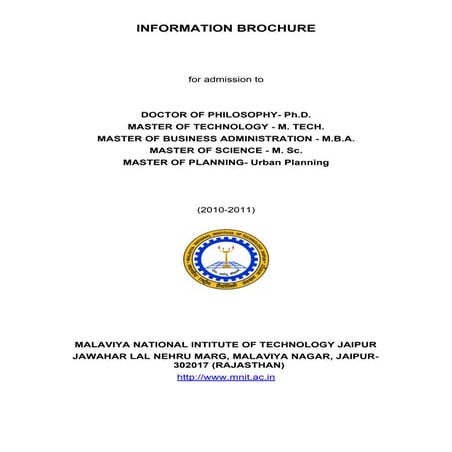 Brochure 2010-11 mnit | PDF
