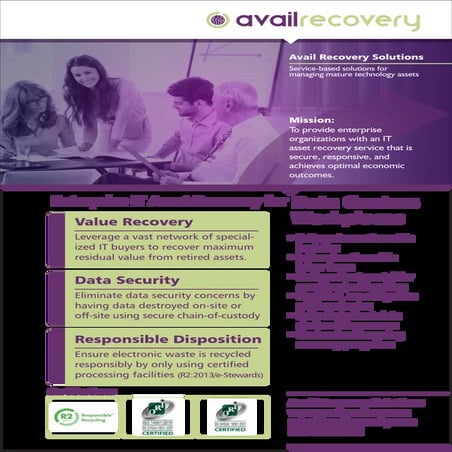 Avail Recovery IT Asset Disposition (ITAD) Services | PDF