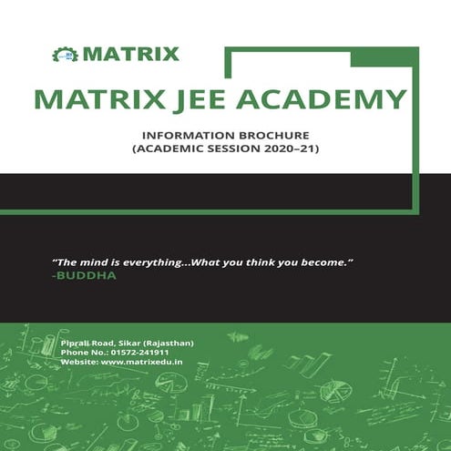 MATRIX Jee Academy- Brochure | PDF