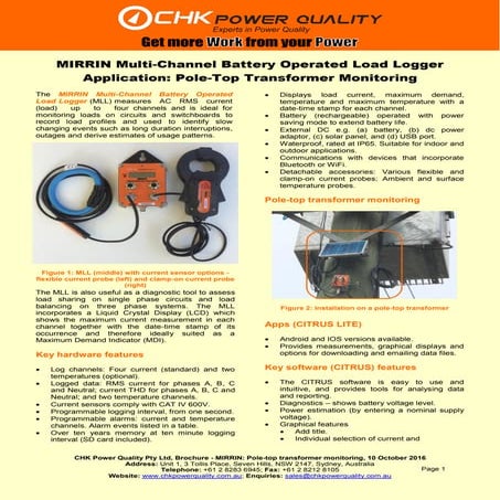 Brochure - Pole top Transformer Monitoring using Mirrin | PDF