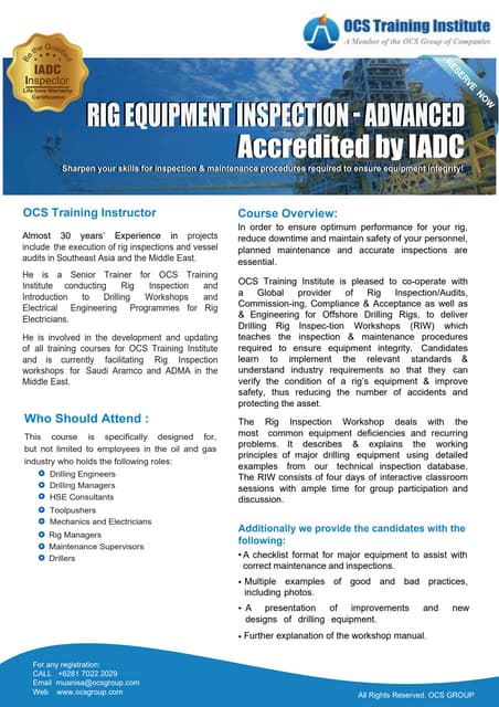 OCS Training Rig-Inspection--4days-Land-Rig-.pdf | Home Appliances ...