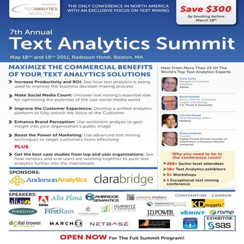 7th Annual Text Analytics Summit | PDF | Business Expos & Conferences ...