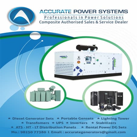 DIESEL GENERATOR AND ONLINE UPS By Accurate Power Systems | PDF