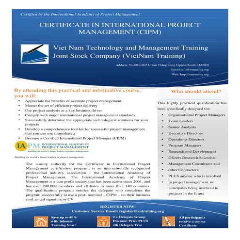 Brochure cipm - Vietnam Training | PDF