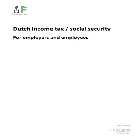 Overview of dutch income tax and social security in the Netherlands | PDF