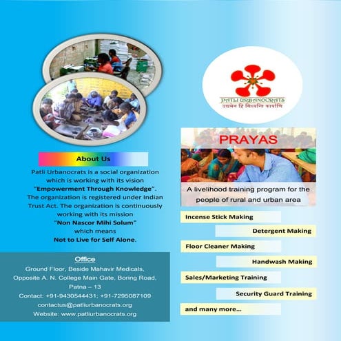 PRAYAS Livelihood Program Brochure | PDF