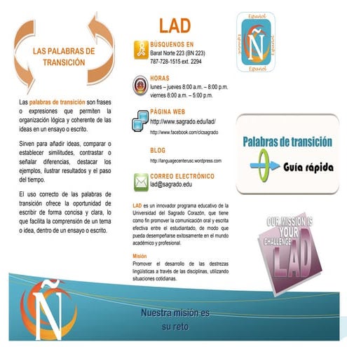 Brochure español palabras de transición | PDF