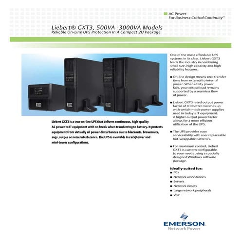 Brochure gxt3 de 500 a 3000 va | PDF